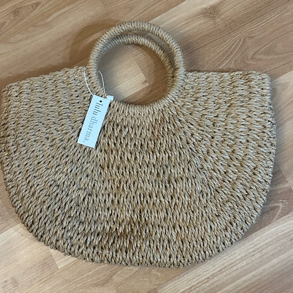 Lulu Dharma | Bags | Nwt Lulu Dharma Handwoven Ratan Straw Top Handle ...